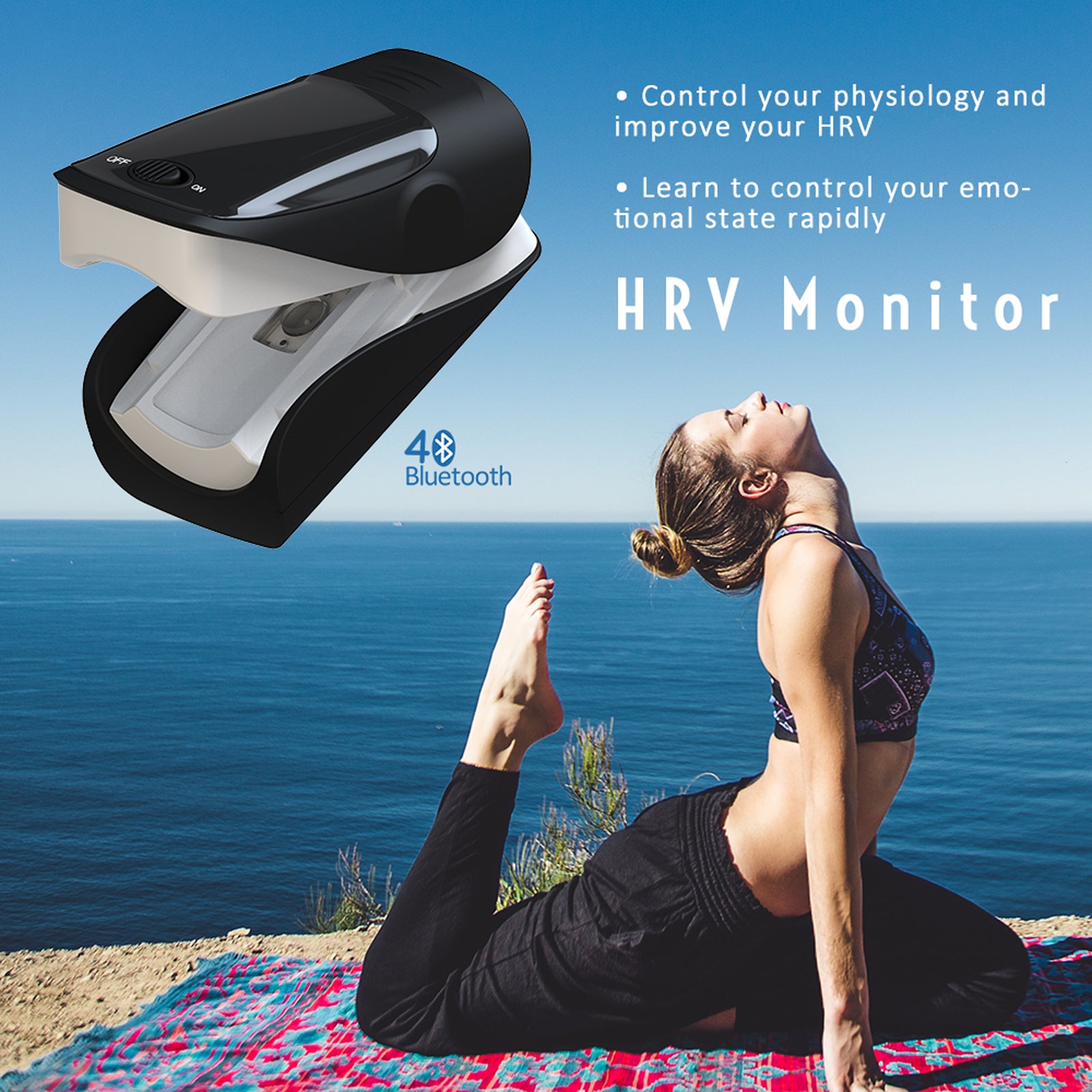 Bluetooth Mobile HRV Heart Rate Monitor with Ear Clip and Fingertip ...
