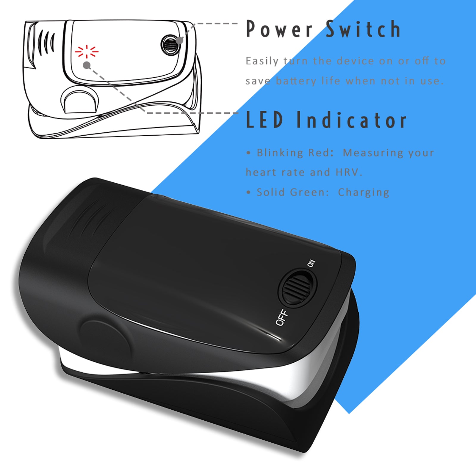 Bluetooth Mobile HRV Heart Rate Monitor with Ear Clip and Fingertip ...