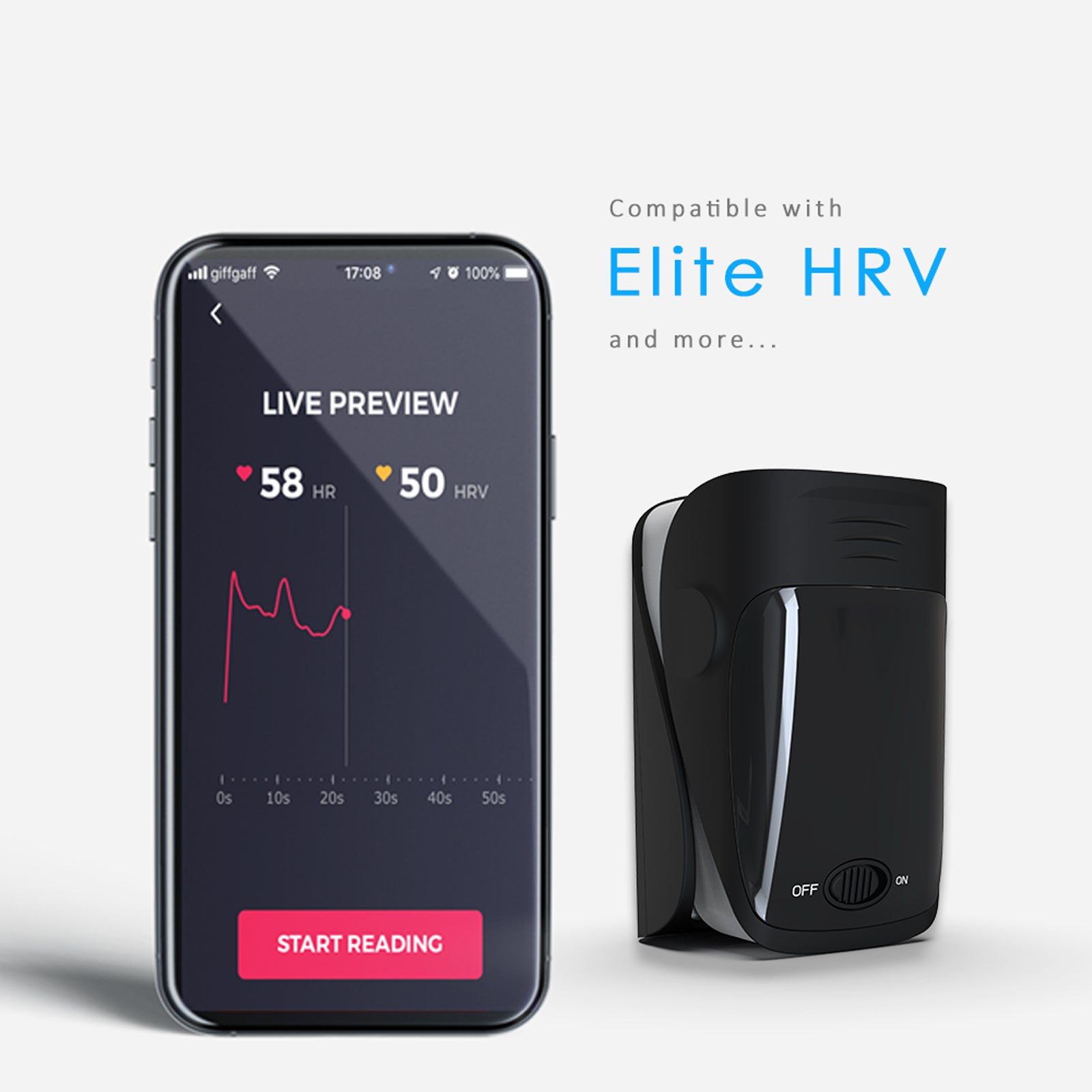 Bluetooth Mobile HRV Heart Rate Monitor with Ear Clip and Fingertip ...