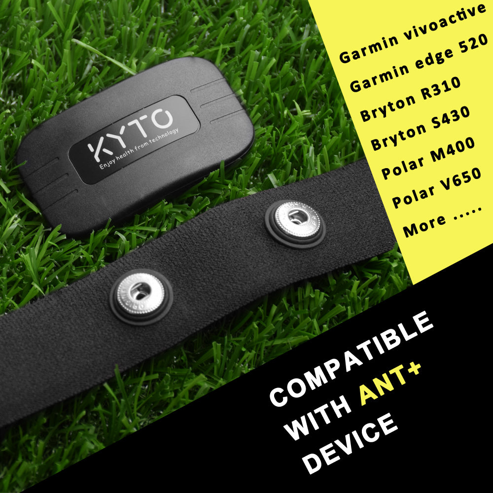 Bluetooth and ANT+ heart rate monitor with chest strap - KYTO2809 ...